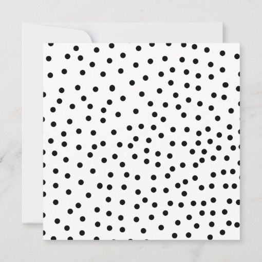 Black & White Polka Dot Birthday Invitation | Zazzle