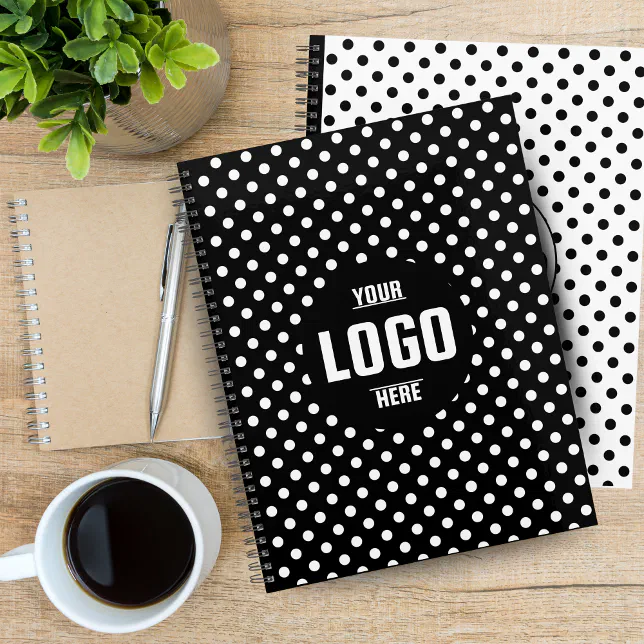Black & White Polka Dot Custom 2026 Business Planner | Zazzle