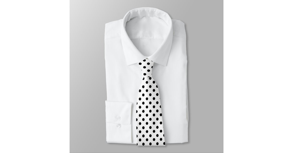 Black white polka dot pattern tie | Zazzle