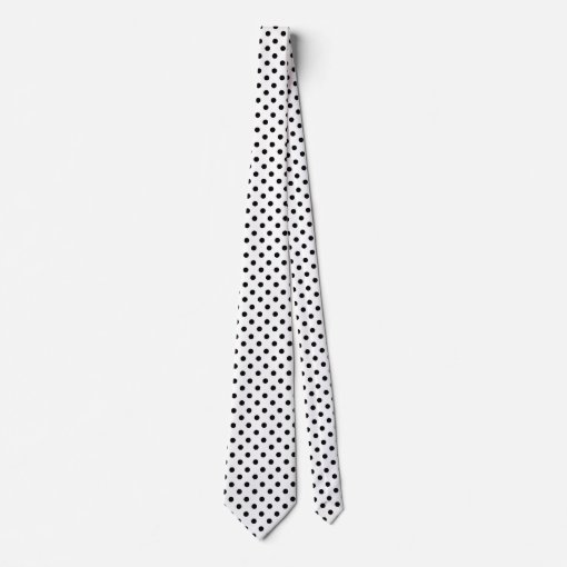 Black white polka dot pattern tie | Zazzle