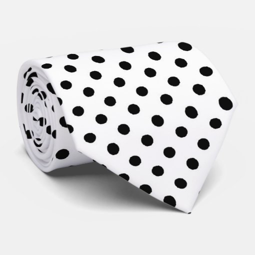 Black white polka dot pattern tie | Zazzle