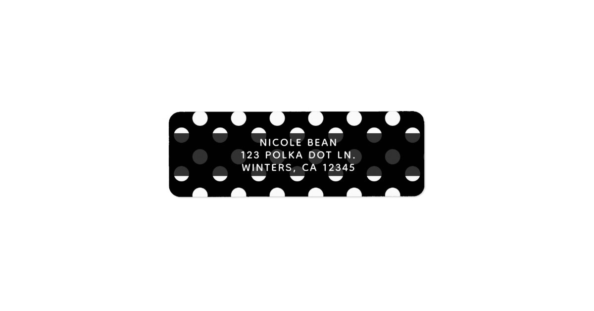 Black & White Polka Dots Party Invitation Label | Zazzle