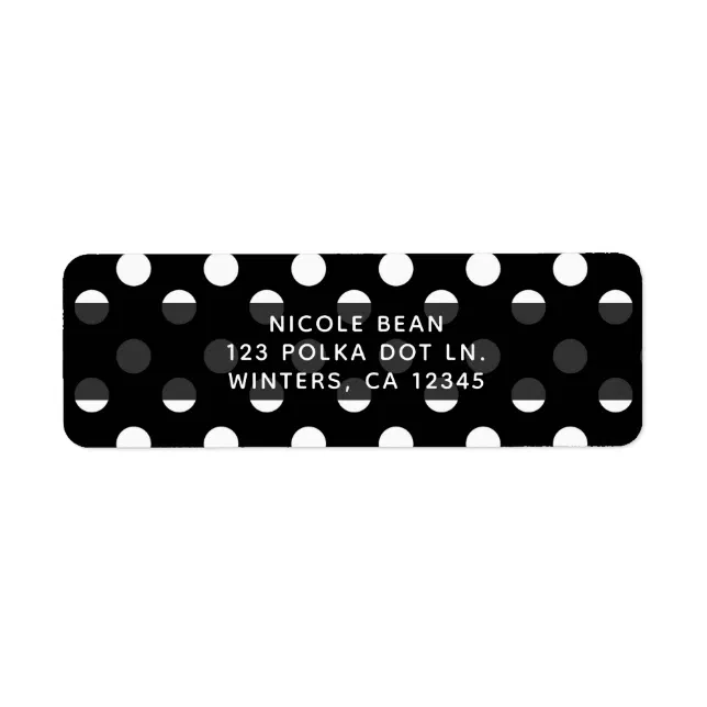 Black & White Polka Dots Party Invitation Label | Zazzle