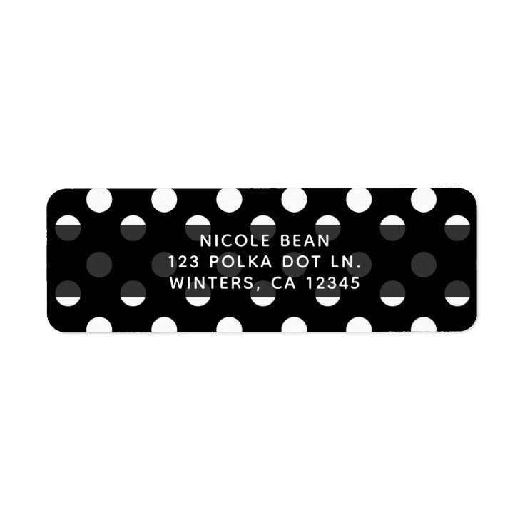 Black & White Polka Dots Party Invitation Label | Zazzle