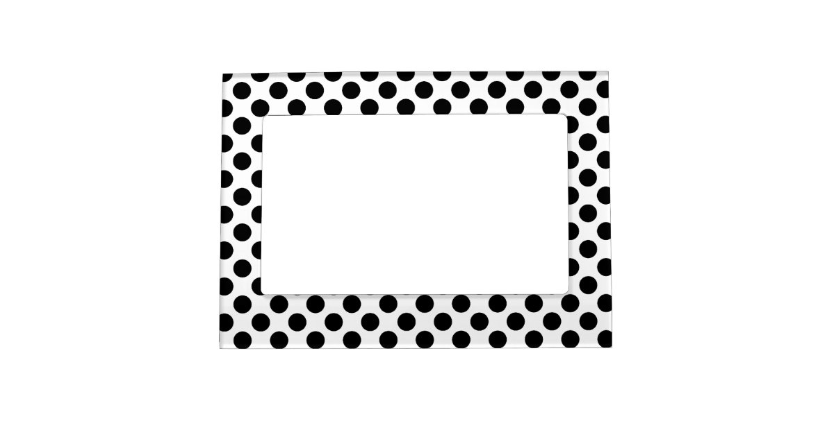 Black White Polka Dots - Picture Magnetic Frame | Zazzle