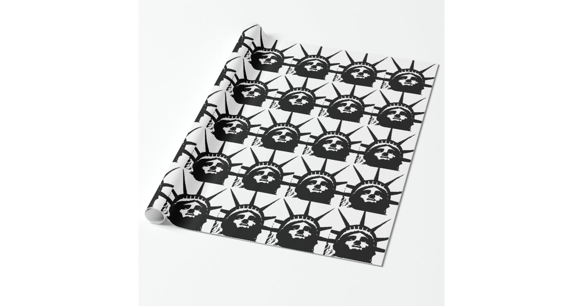 Black & White Pop Art Statue of Liberty Wrapping Paper | Zazzle