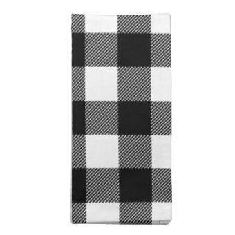 Black & White Preppy Buffalo Check Plaid Napkin | Zazzle