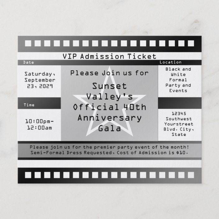 Black/White Printed Star Ticket Flyer | Zazzle.com