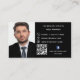Black white QR code photo facebook icon Business Card | Zazzle