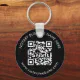 Black & White QR Promotional Notary Logo Branded Keychain | Zazzle