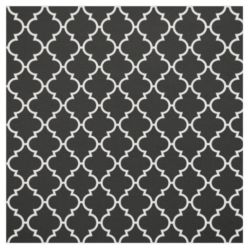 Black White Quatrefoil Pattern Fabric Zazzle