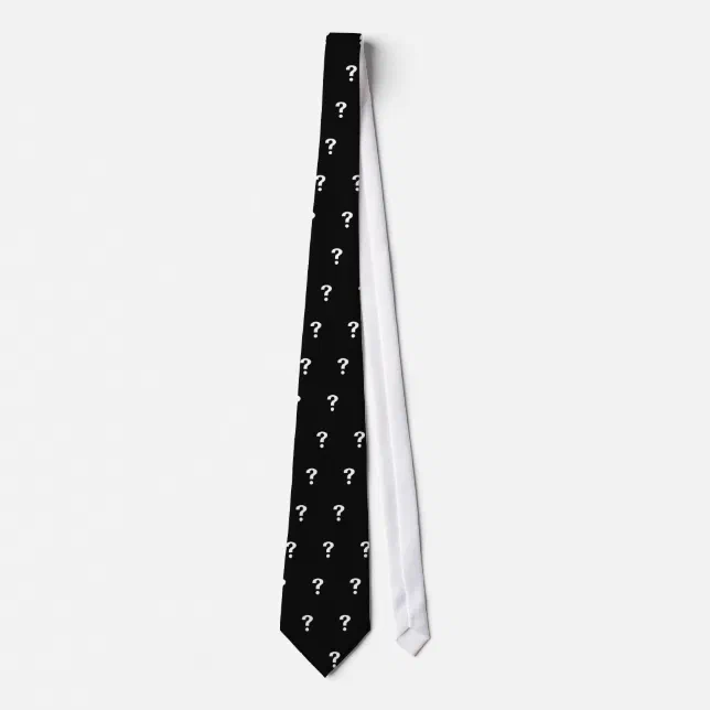 Black white question mark tie | Zazzle