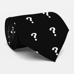 Black white question mark tie | Zazzle