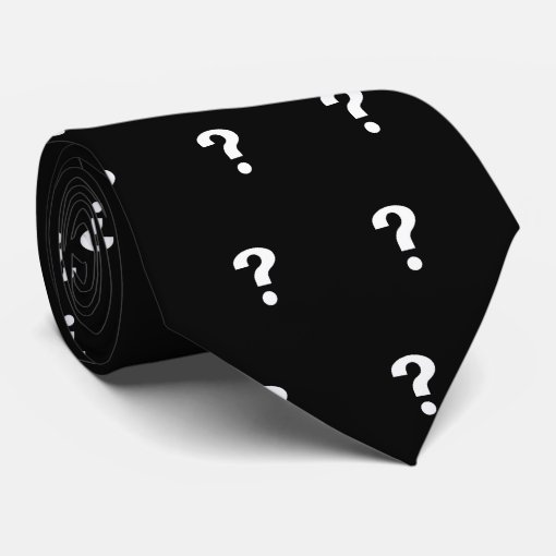 Black white question mark tie | Zazzle