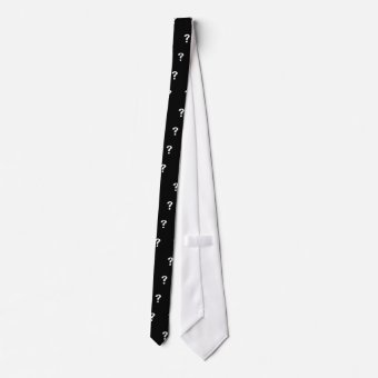 Black white question mark tie | Zazzle