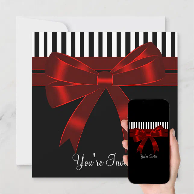 Black White Red All Occasion Party Invitation | Zazzle