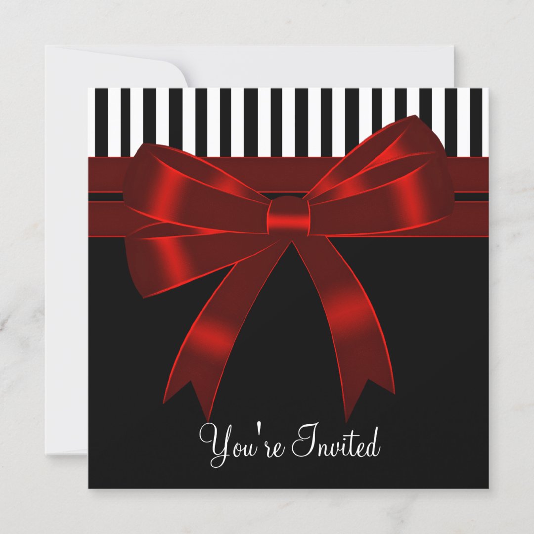 Black White Red All Occasion Party Invitation | Zazzle