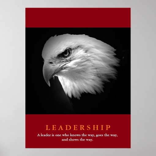 Black White Red American Eagle Leadership Poster | Zazzle