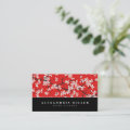 Black White & Red Cherry Blossom Floral Business Card | Zazzle