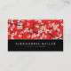 Black White & Red Cherry Blossom Floral Business Card | Zazzle