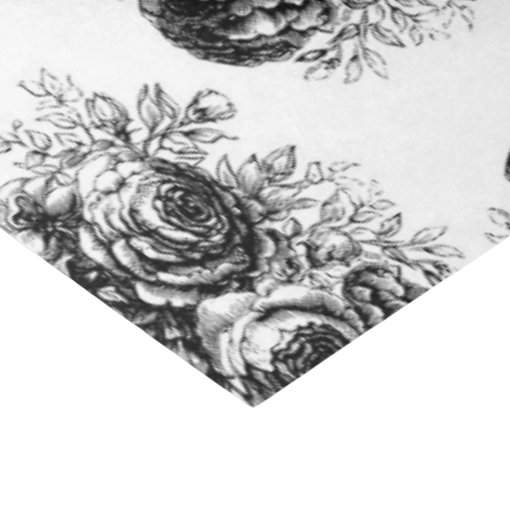 Black & White Rose Floral Decoupage Paper | Zazzle