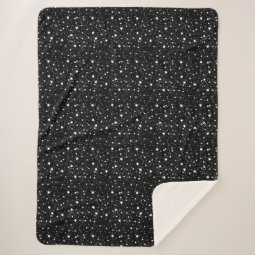 Black White Scattered Stars Sherpa Blanket | Zazzle