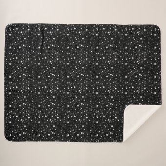 Black White Scattered Stars Sherpa Blanket | Zazzle