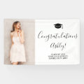 Black white simple elegant graduation congrats banner | Zazzle