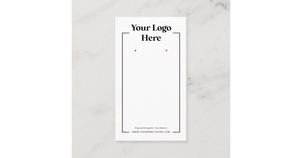 Black White Simple Logo Earring Backer Card | Zazzle
