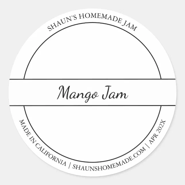 Black & White Sketch Mango Jam label | Zazzle