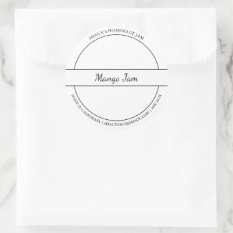 Black & White Sketch Mango Jam label | Zazzle