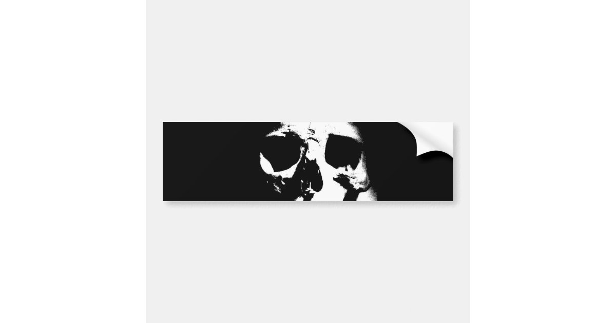Black & White Skull Bumper Sticker | Zazzle