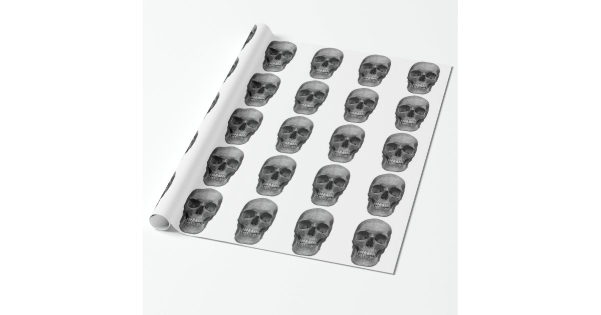Black & White Skull Wrapping Paper | Zazzle