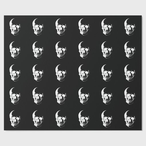 Black & White Skull Wrapping Paper | Zazzle