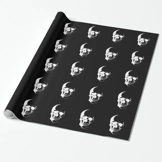 Black & White Skull Wrapping Paper | Zazzle