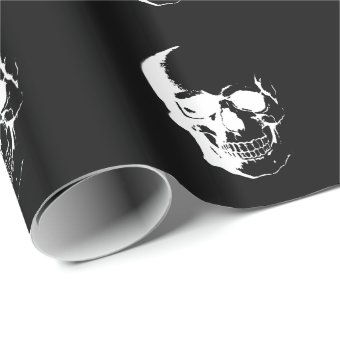 Black & White Skull Wrapping Paper | Zazzle