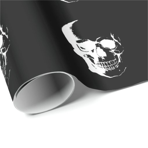 Black & White Skull Wrapping Paper | Zazzle