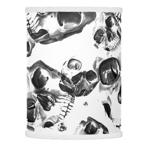 Black & White Skulls Skeleton Skull Art Pattern Lamp Shade | Zazzle
