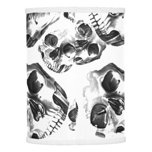 Black & White Skulls Skeleton Skull Art Pattern Lamp Shade | Zazzle