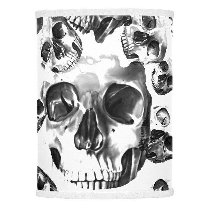 Black & White Skulls Skeleton Skull Art Pattern Lamp Shade | Zazzle
