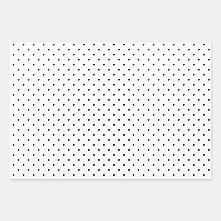Black & White Small Polka Dot Party or Christmas Wrapping Paper Sheets ...