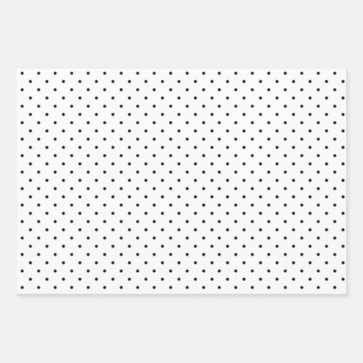 Black & White Small Polka Dot Party or Christmas Wrapping Paper Sheets ...