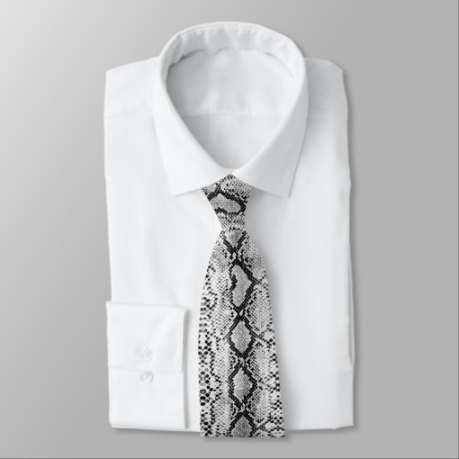 Black & White Snake Skin Tie | Zazzle