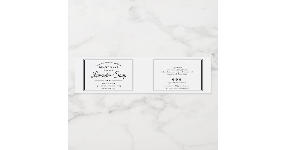 Black & White Soap Label | Zazzle