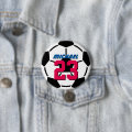 Black White Soccer Ball Sports Team Button Pin | Zazzle