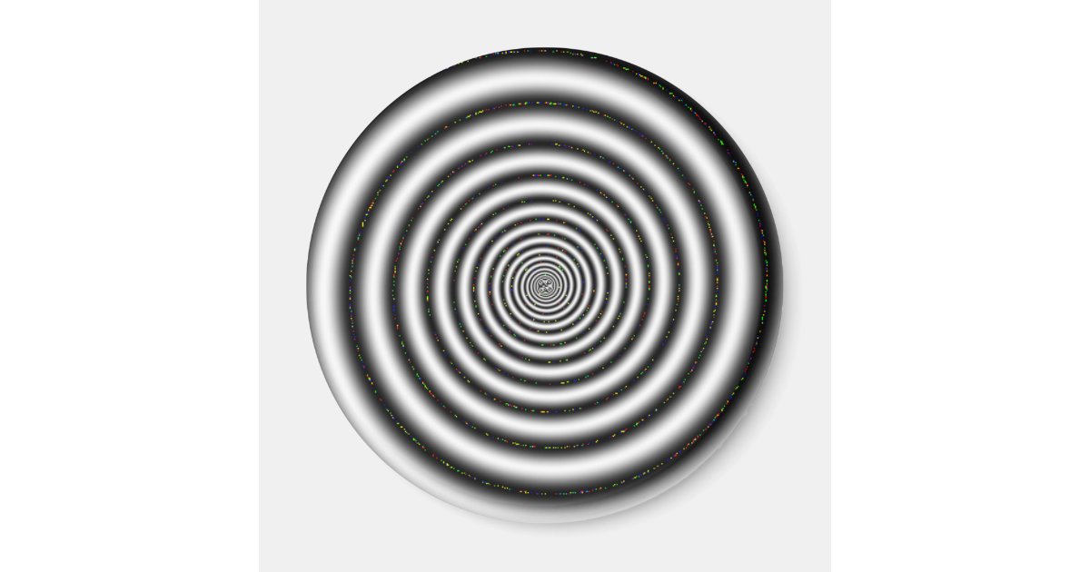 Black & White Spiral Optical Illusion Magnet | Zazzle