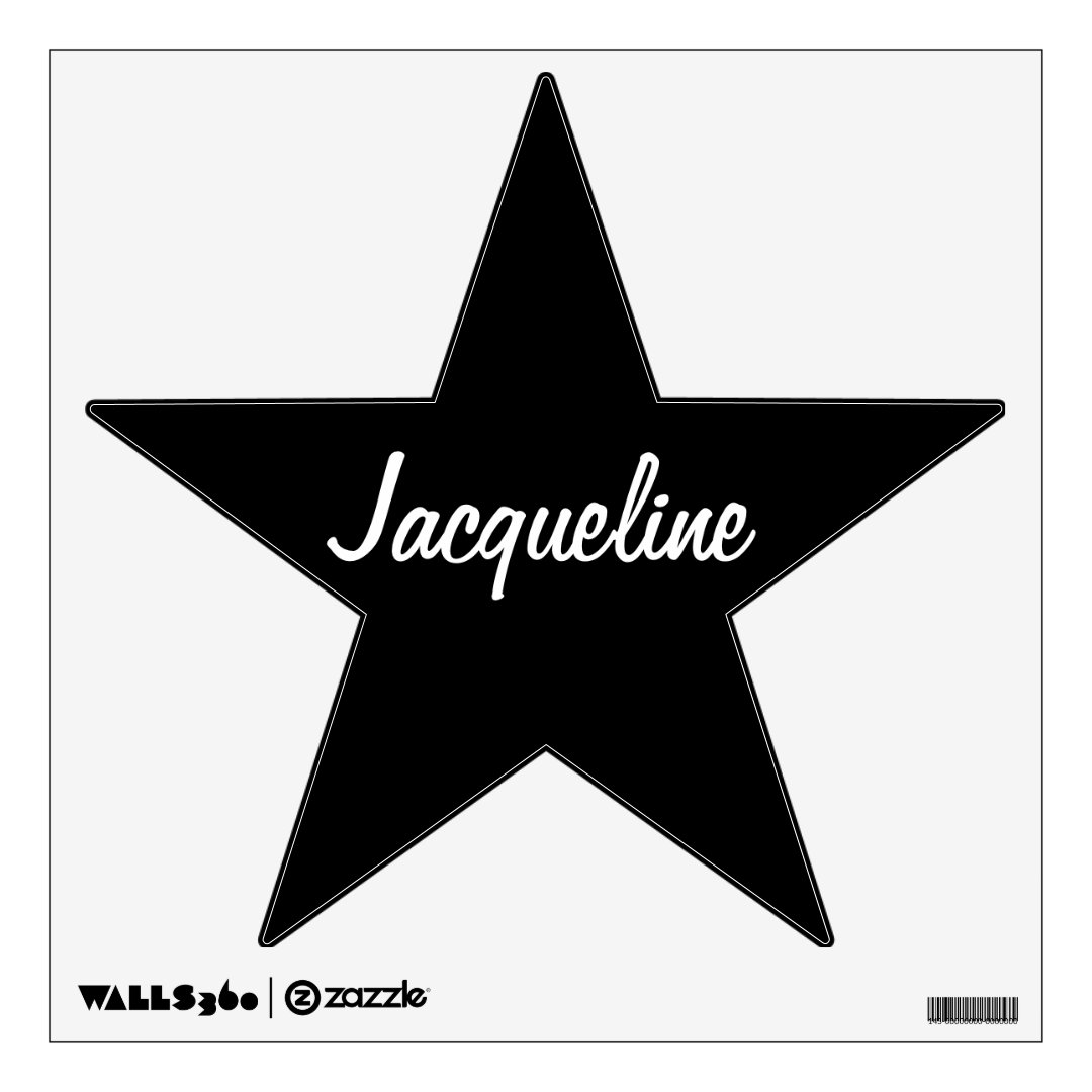 Black/White Star Personalized Wall Decal | Zazzle