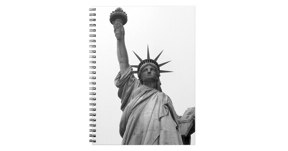 Black & White Statue of Liberty Notebook | Zazzle