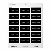 Black & White Stickers or Labels w/ Custom Text | Zazzle