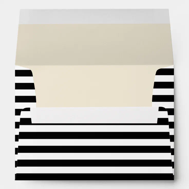 Black & White Striped A7 Greeting Card Envelope | Zazzle